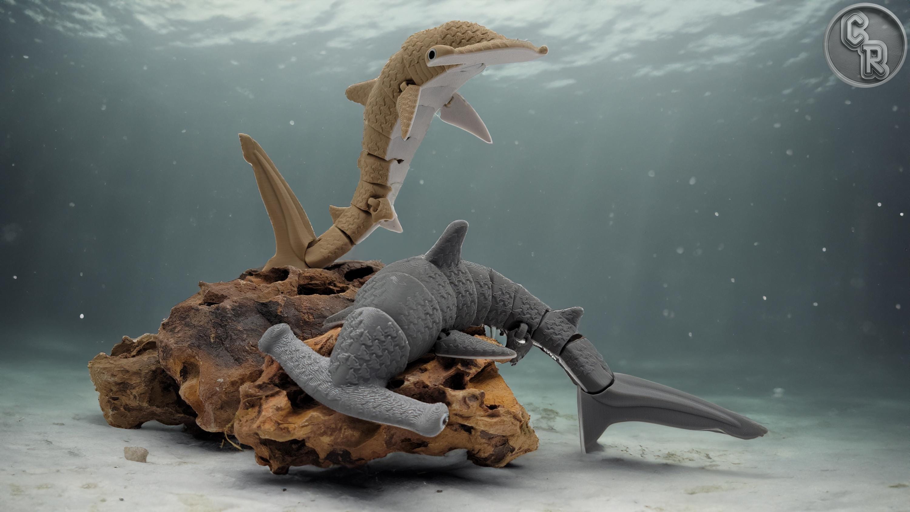 Articulated 3D Printed Hammerhead Shark Fidget Toy - Unique Marine ...
