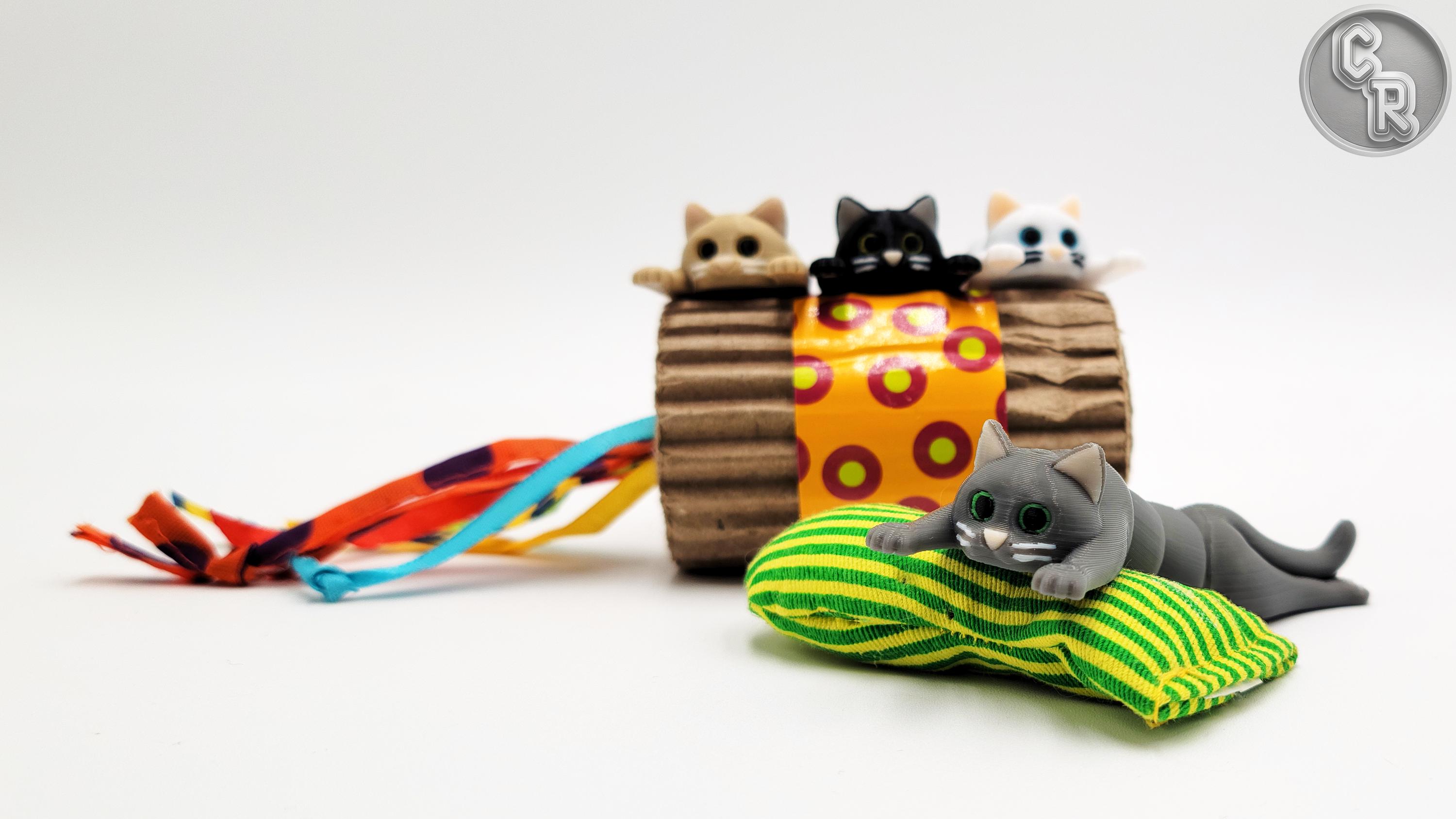Flexible Cat Fidget Toy - Unique 3D Printed Miniature Gift for Cat ...