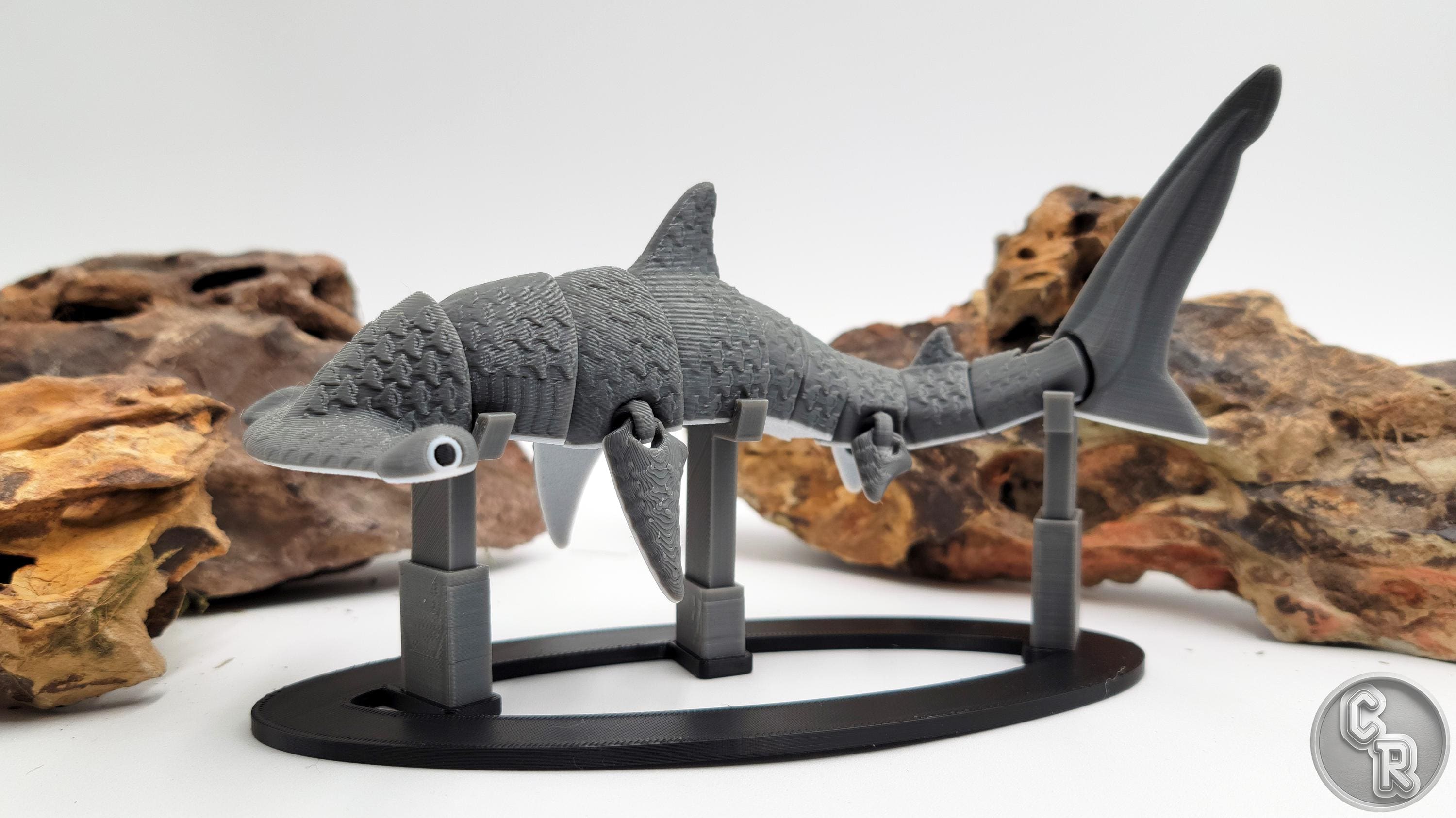 Articulated 3D Printed Hammerhead Shark Fidget Toy - Unique Marine ...