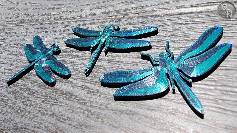 3D Dragonfly Fridge Magnet Set - Blue and Black Decorative Magnets for ...