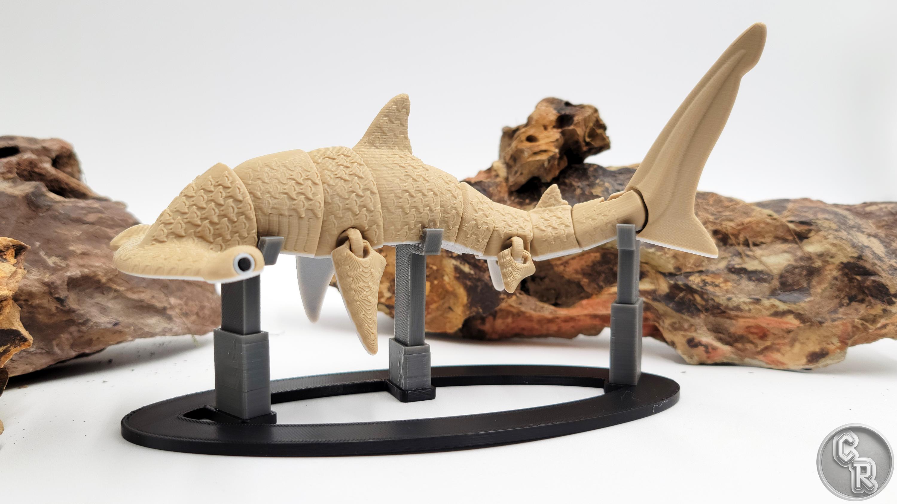 Articulated 3D Printed Hammerhead Shark Fidget Toy - Unique Marine ...