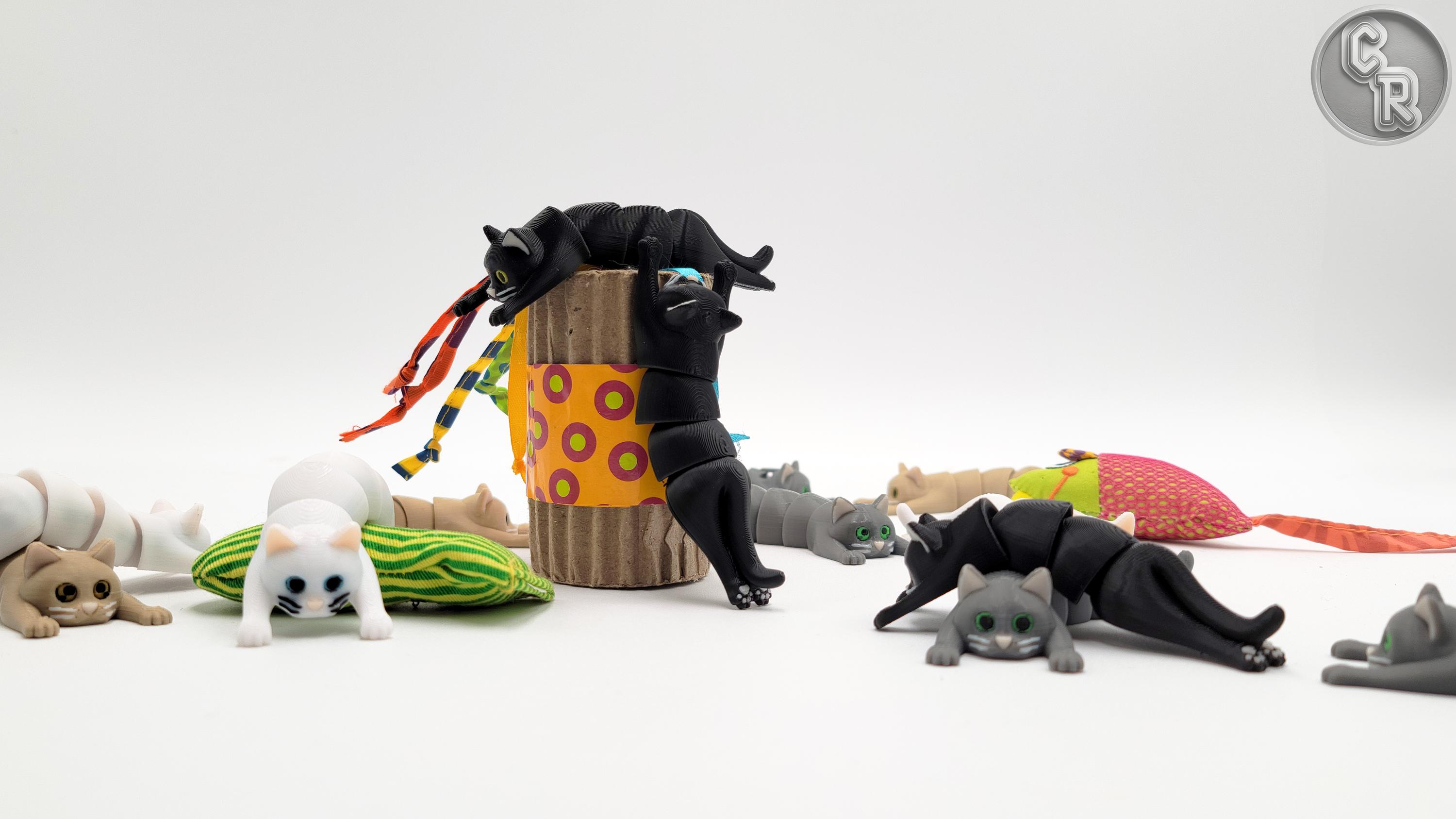 Flexible Cat Fidget Toy - Unique 3D Printed Miniature Gift for Cat ...