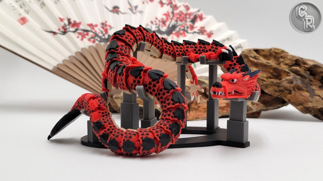 Flexible Dragon Fidget: 3D Printed Japanese Myth Figurine - Etsy