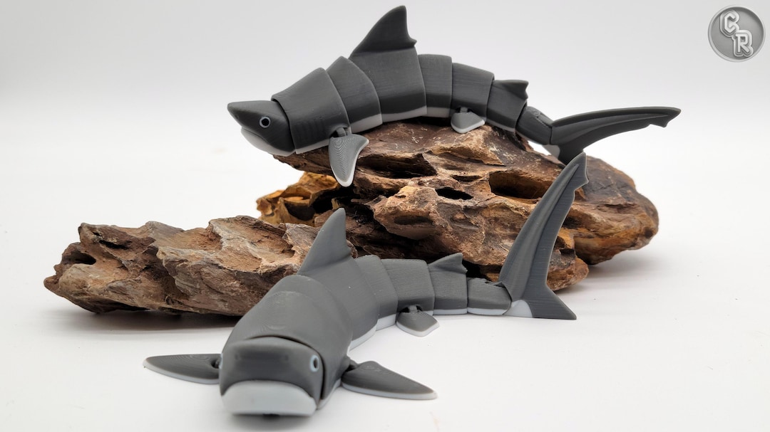 Articulated Shark Fidget Toy: 3D Printed Marine Biology Educational ...
