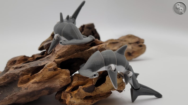 Articulated Mini Hammerhead Shark Fidget Toy - Unique 3D Printed Marine ...