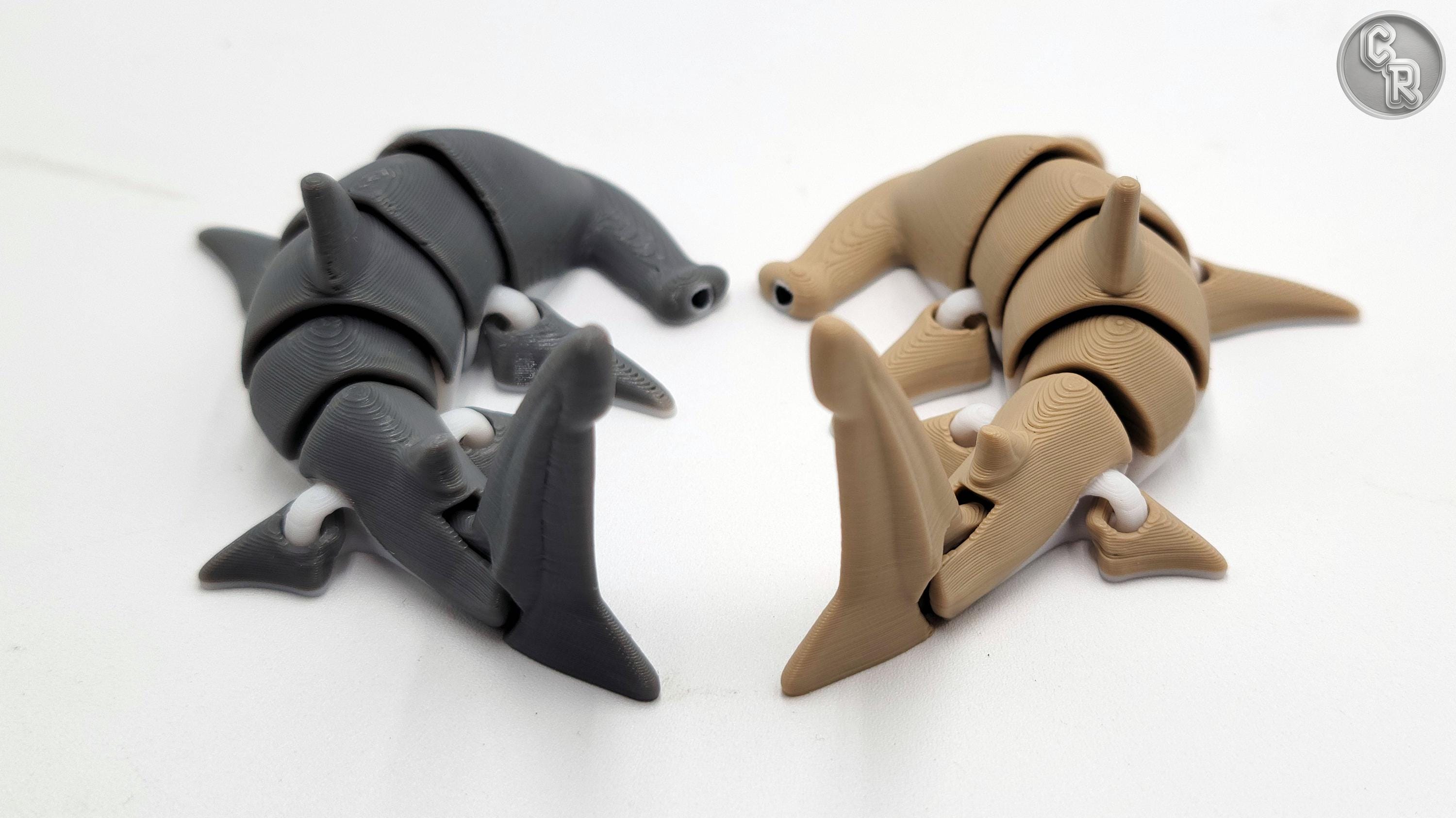 Articulated Mini Hammerhead Shark Fidget Toy - Unique 3D Printed Marine ...