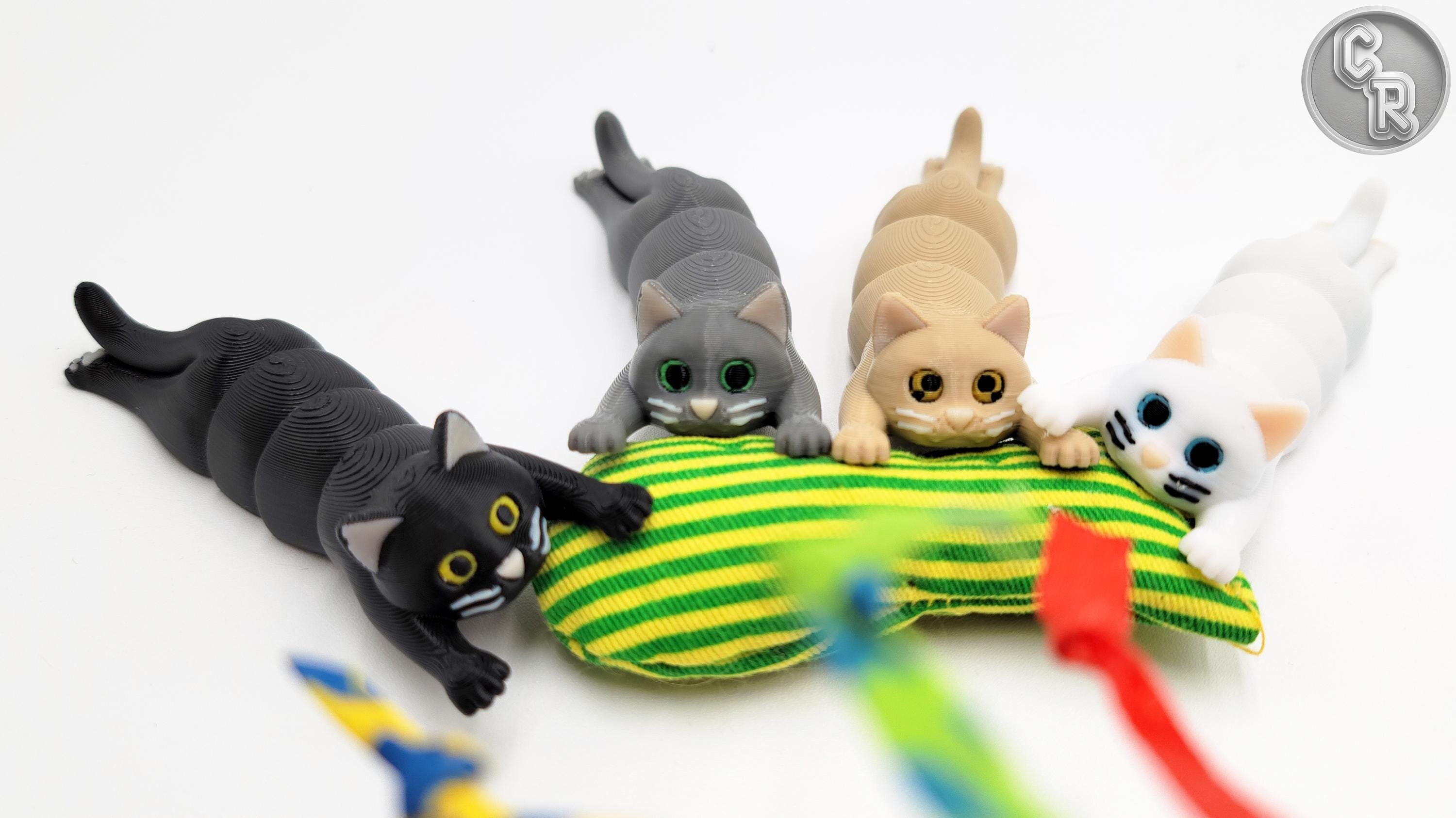 Flexible Cat Fidget Toy - Unique 3D Printed Miniature Gift for Cat ...