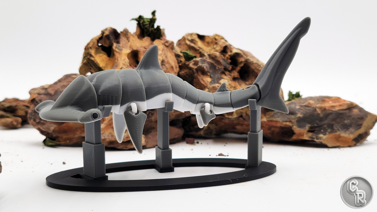 Articulated 3D Printed Hammerhead Shark Fidget Toy - Unique Marine ...