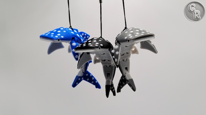 Whale Shark Fidget Toy Keychain - Unique Mini Articulated 3D Printed ...