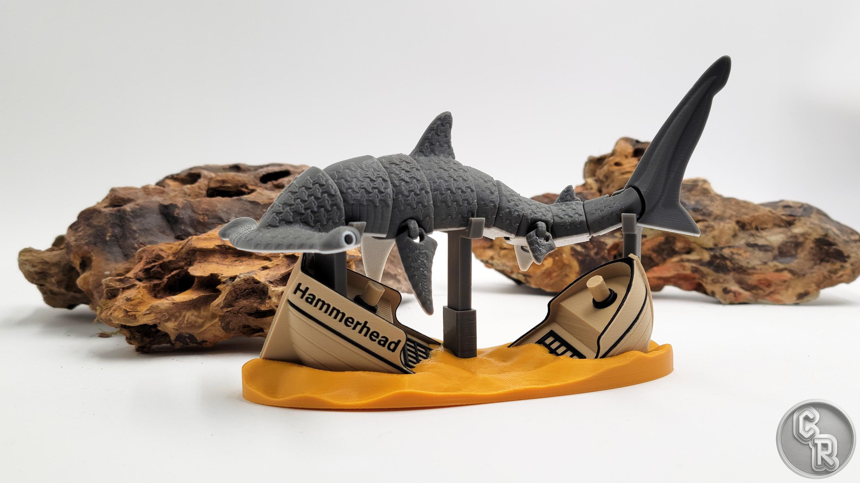 Articulated 3D Printed Hammerhead Shark Fidget Toy - Unique Marine ...