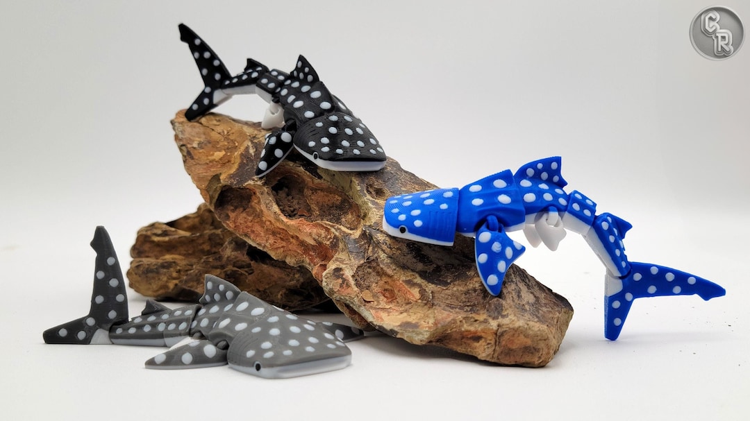 Whale Shark Fidget Toy - Unique Mini Articulated 3D Printed Marine ...
