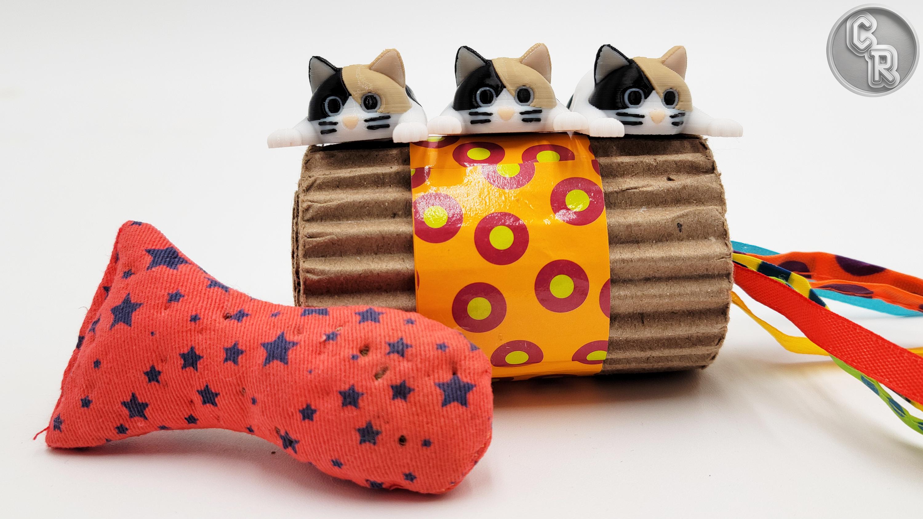 Flexible Calico Cat Fidget Toy - Unique 3D Printed Miniature Gifts for ...