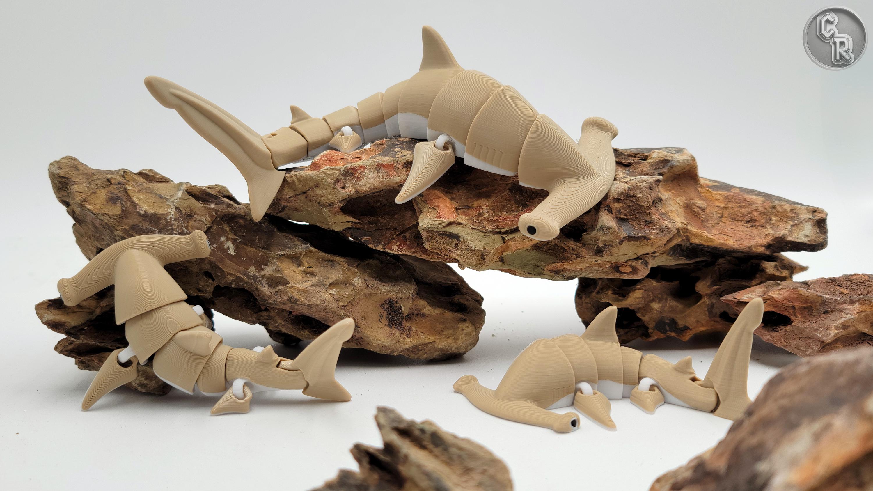 Articulated Mini Hammerhead Shark Fidget Toy - Unique 3D Printed Marine ...