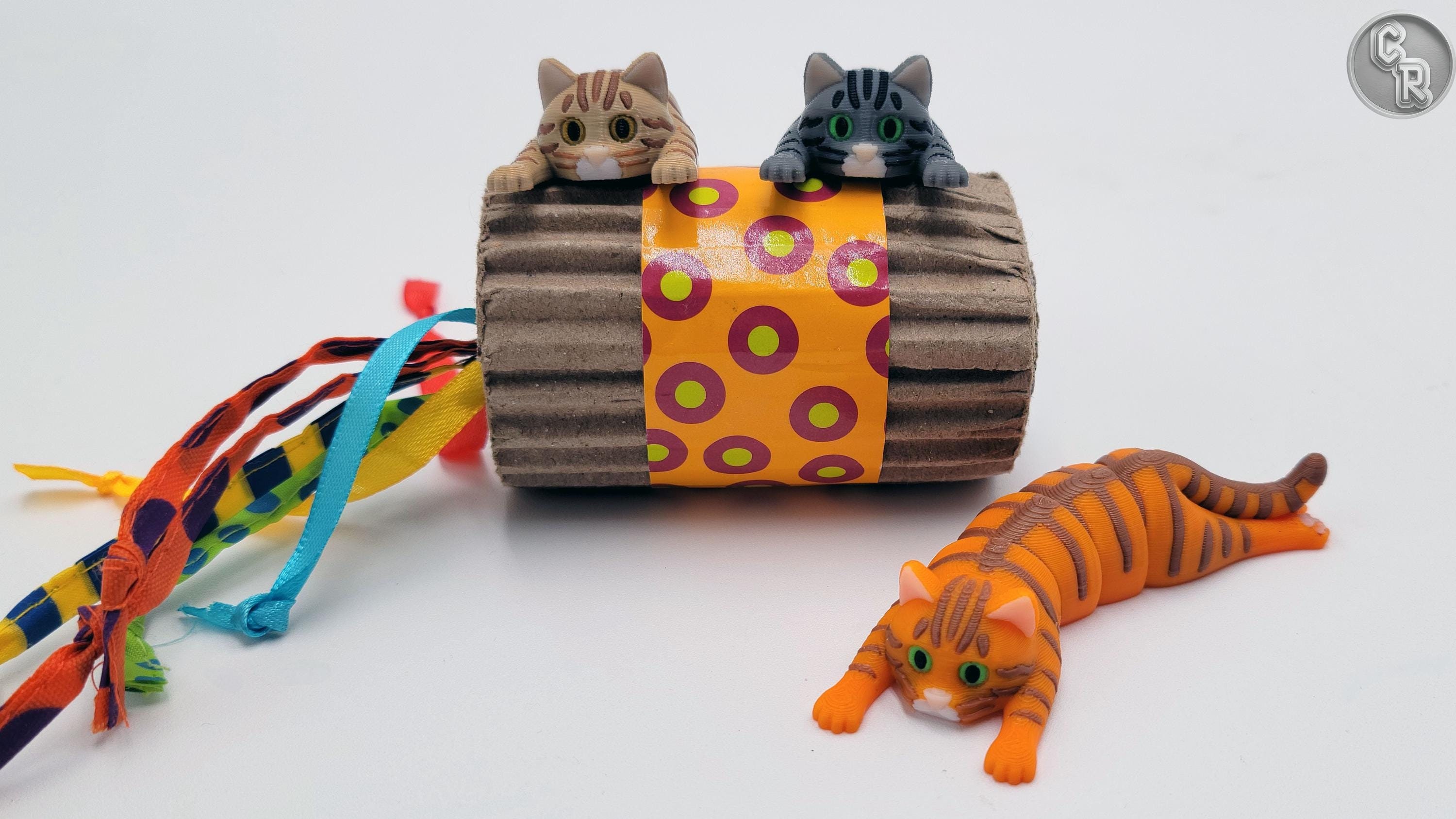 Flexible Tabby Cat Fidget Toy - Unique 3D Printed Miniature Gifts for ...