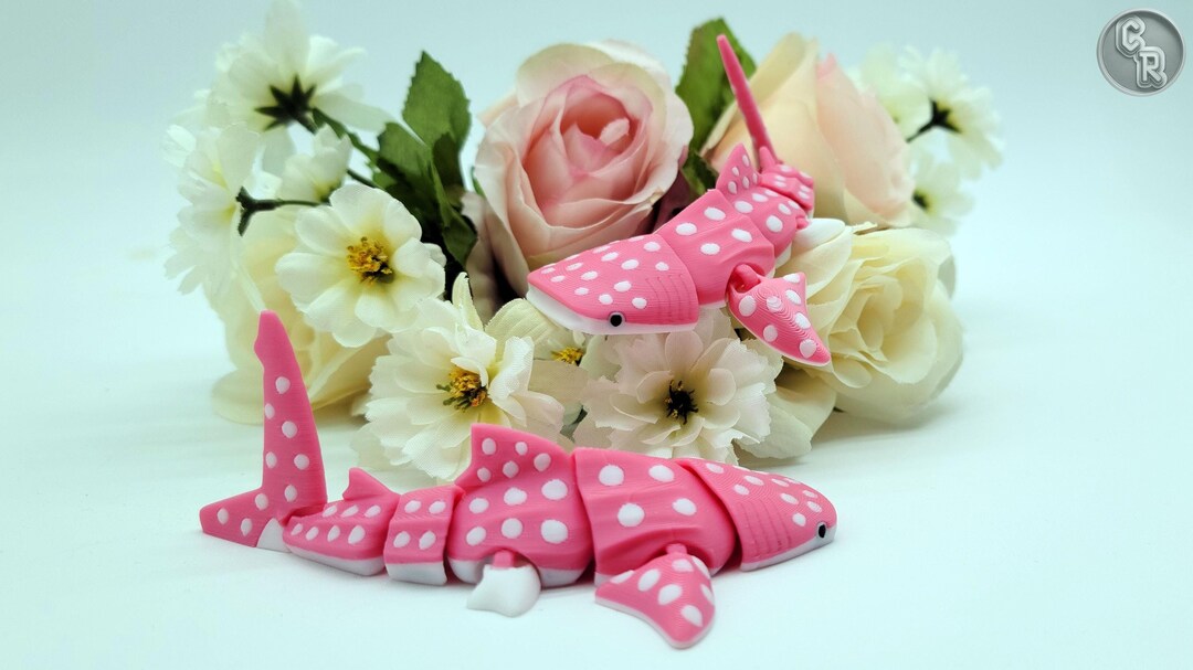 Pink Whale Shark Fidget Toy: Articulated 3D Printed Ocean Gift - Etsy