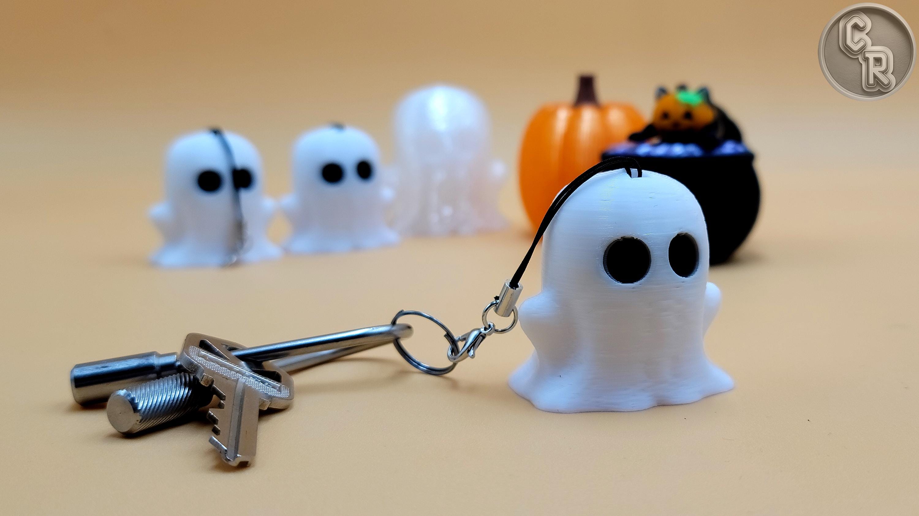 Mini Ghost Keychain - Spooky Halloween Bag Hanger & Accessory ...