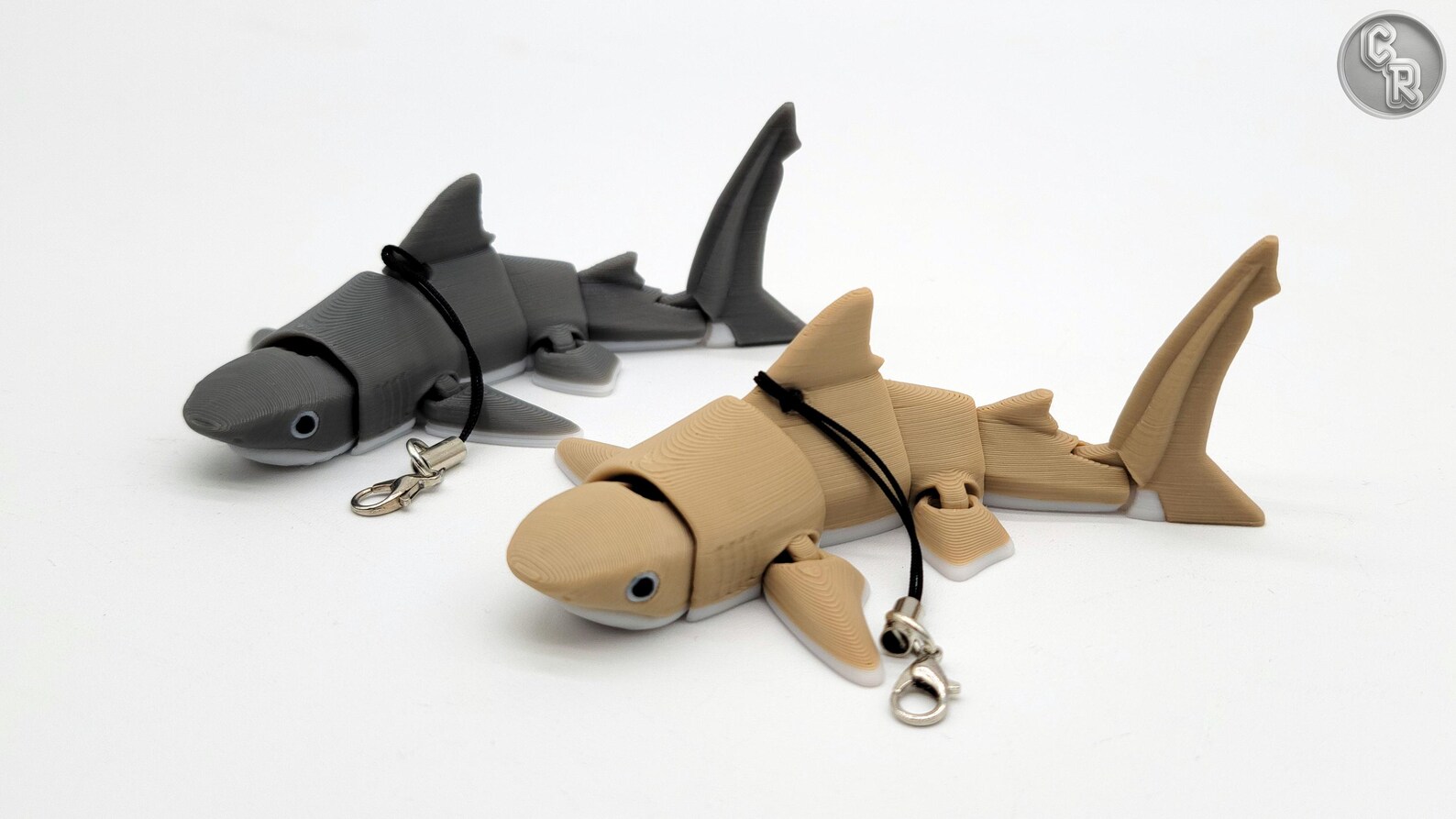 Articulated Mini Shark Fidget Toy and Keychain - Unique 3D Printed ...