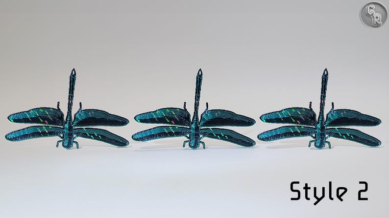 3D Dragonfly Fridge Magnet Set - Blue and Black Decorative Magnets for ...