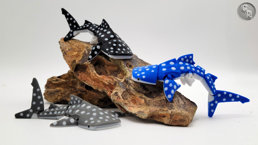 Mini Whale Shark Fidget Toy - Unique Articulated 3D Printed Marine ...