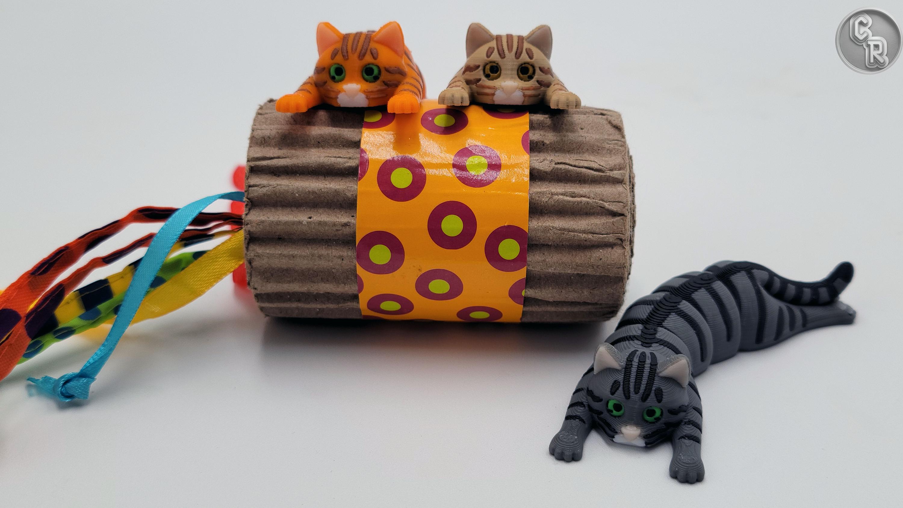 Flexible Tabby Cat Fidget Toy - Unique 3D Printed Miniature Gifts for ...