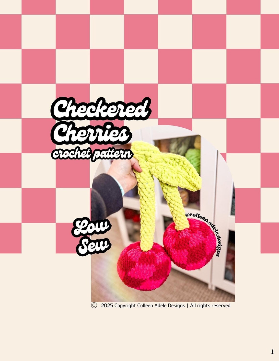 Checkered Cherries Crochet Pattern | PDF Crochet Pattern | Crochet ...