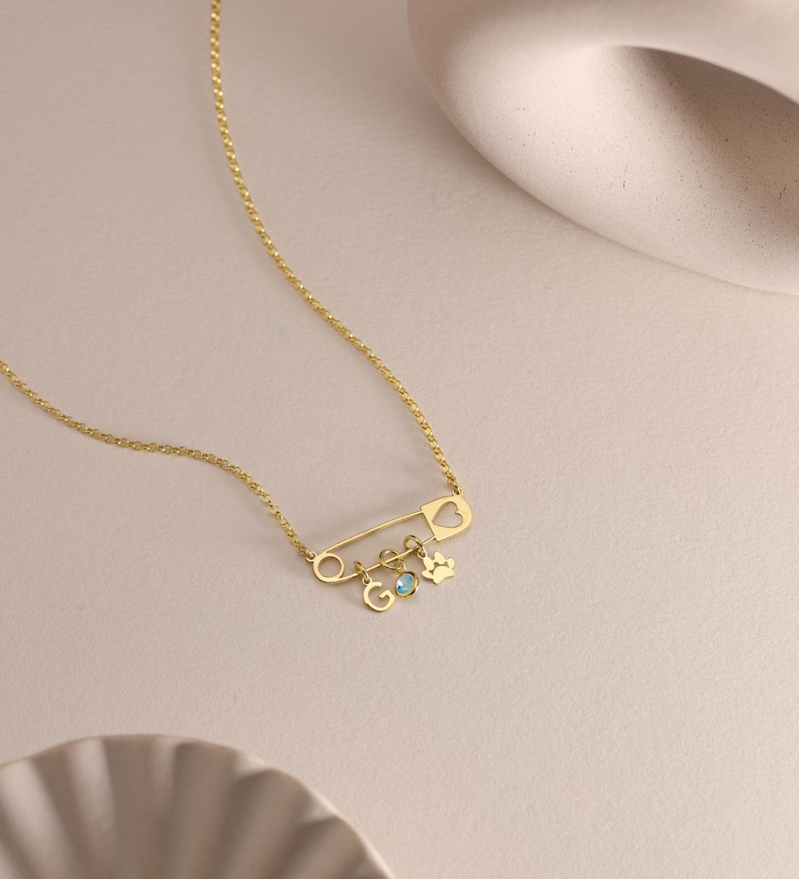 Custom Safety Pin Pendant,personalized Name Necklace,christmas Gifts ...