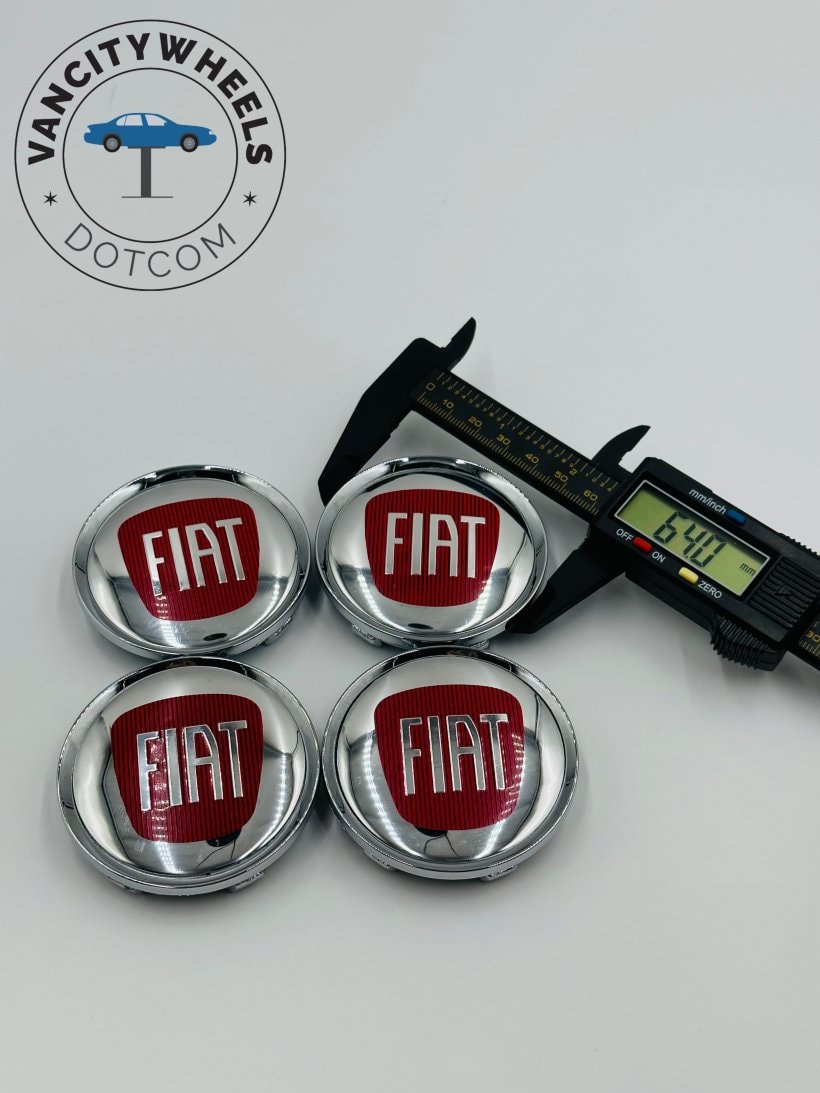 Premium 4pcs FIAT Wheel Center Caps in Varied Sizes & Wheel Cap Base ...