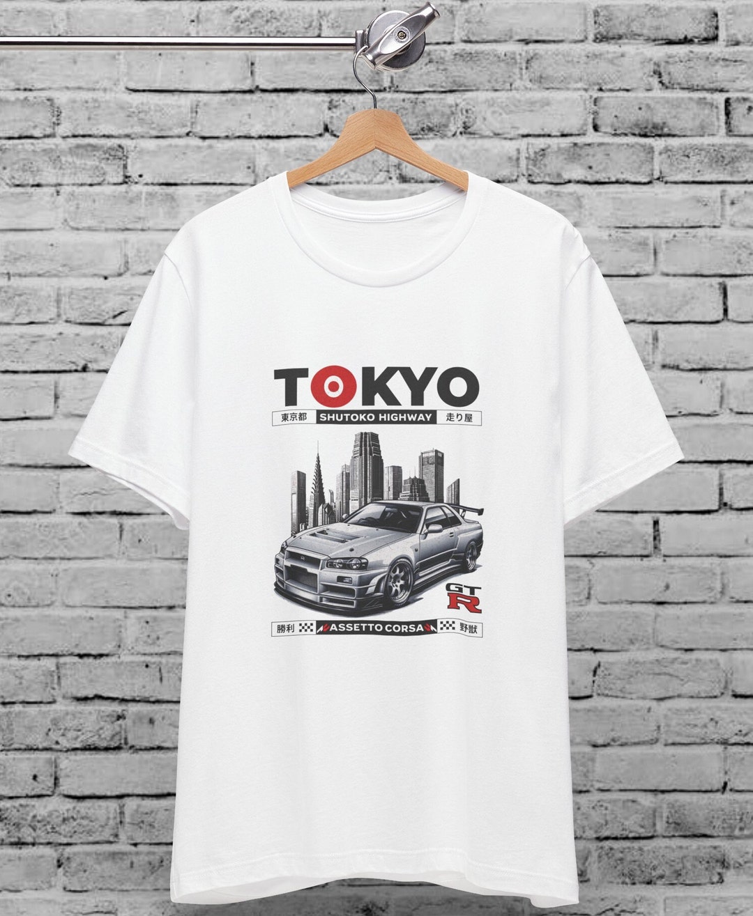 Nissan Skyline GTR R34 Shutoko Tokyo Unisex T-shirt ,assetto Corsa ...