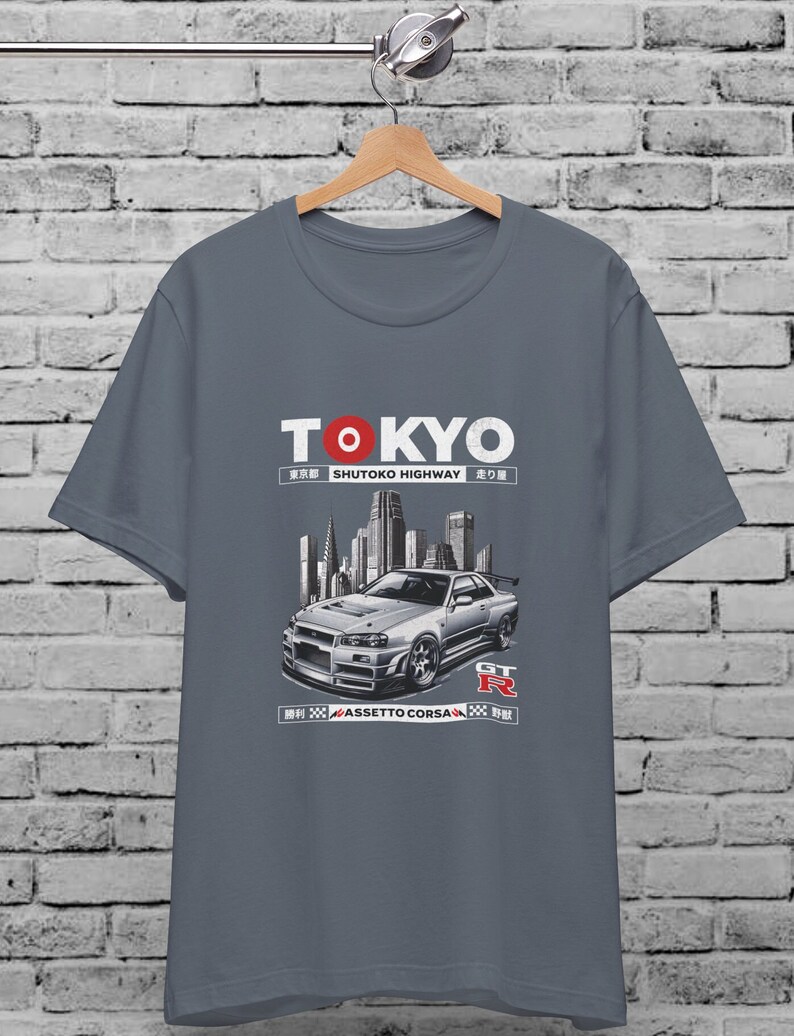 Nissan Skyline GTR R34 Shutoko Tokyo Unisex T-shirt ,assetto Corsa ...