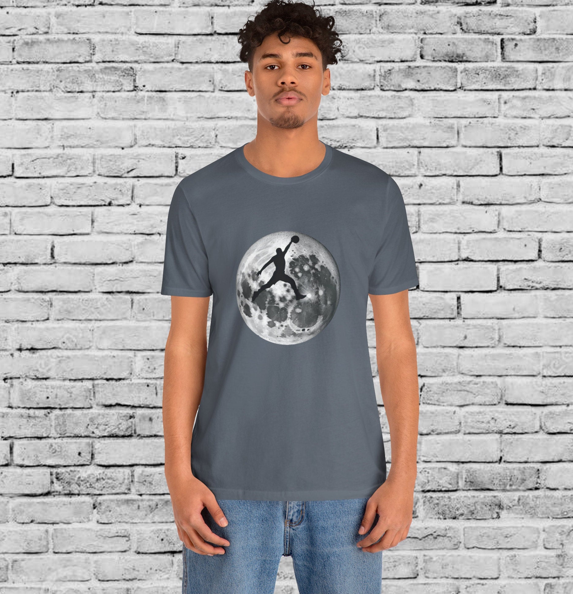 Jordan on the Moon Unisex T-shirt for Men & Women , Jumpman Basketball ...