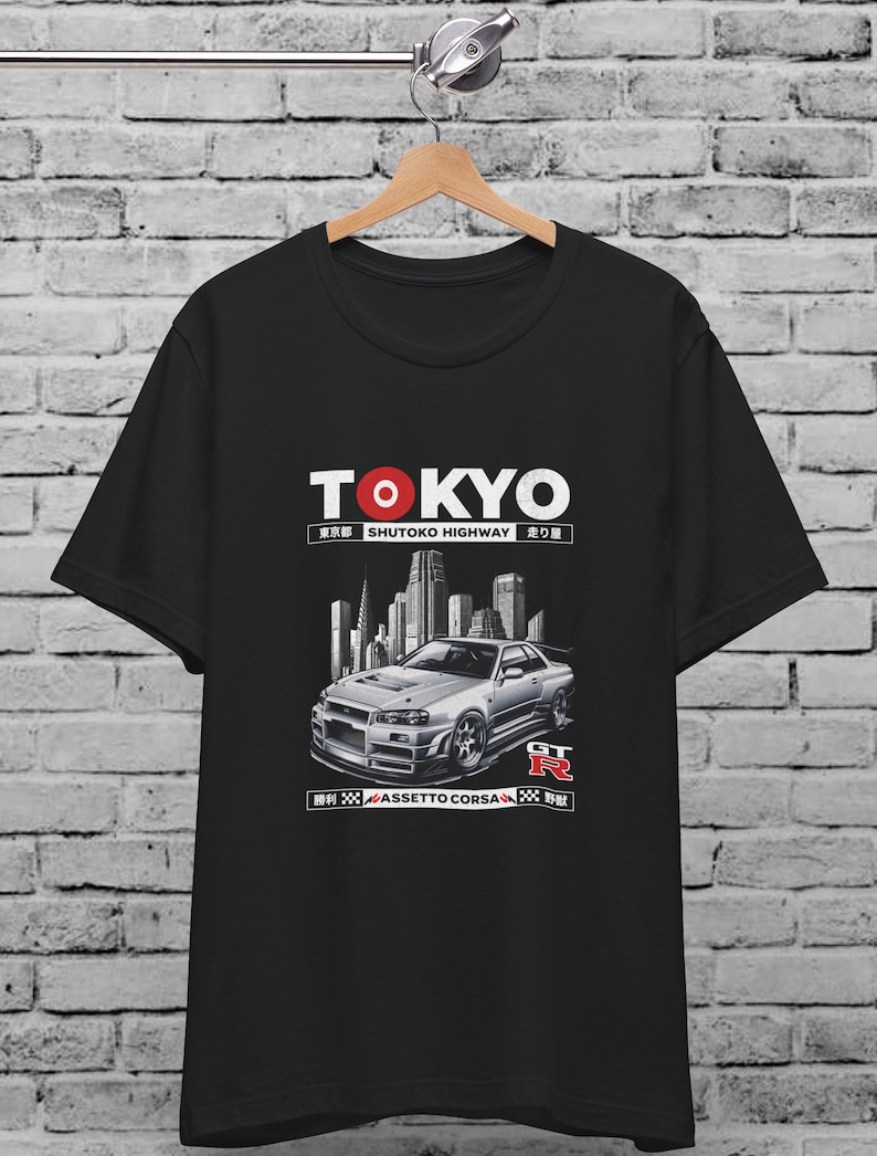 Nissan Skyline GTR R34 Shutoko Tokyo Unisex T-shirt ,assetto Corsa ...