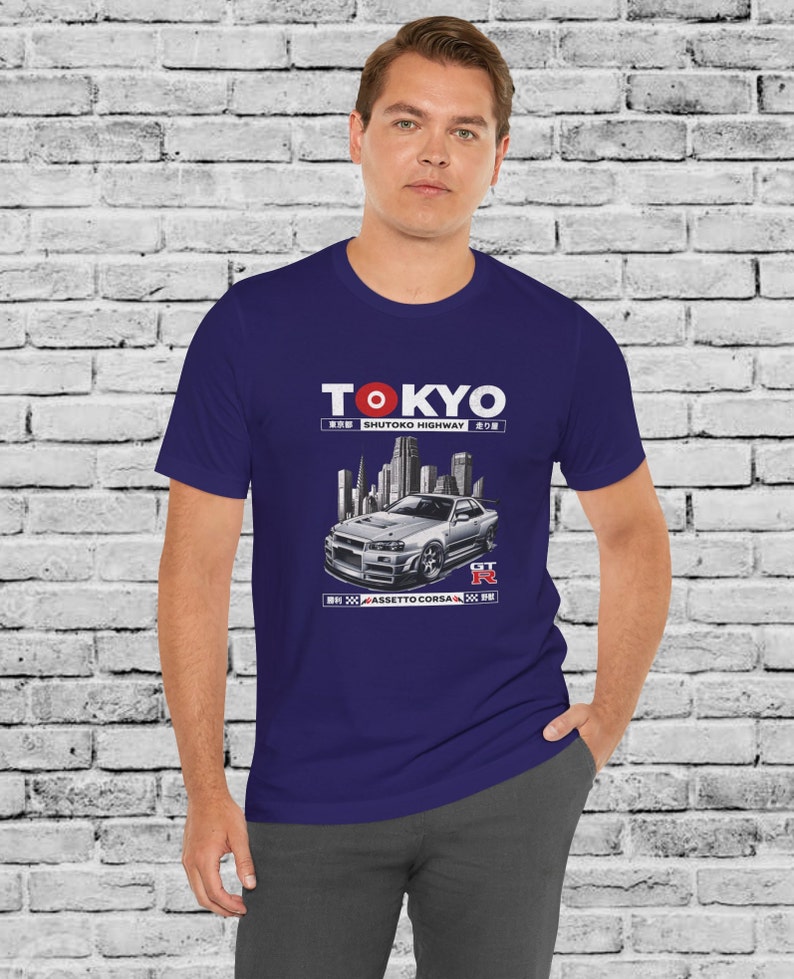 Nissan Skyline GTR R34 Shutoko Tokyo Unisex T-shirt ,assetto Corsa ...