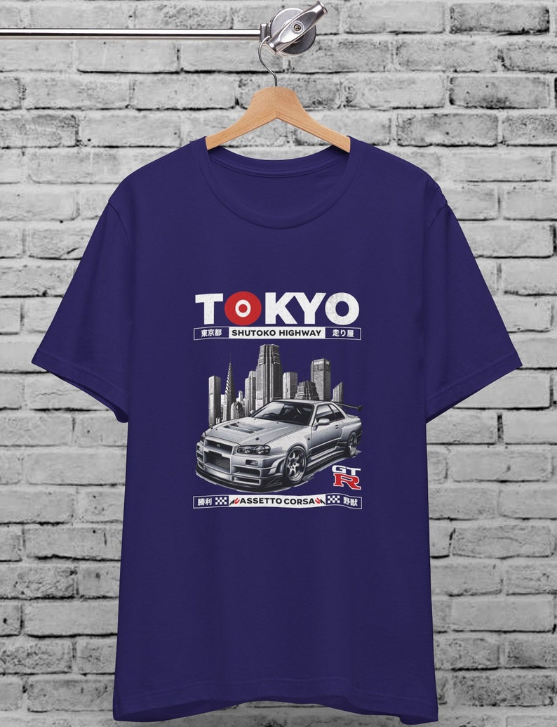 Nissan Skyline GTR R34 Shutoko Tokyo Unisex T-shirt ,assetto Corsa ...