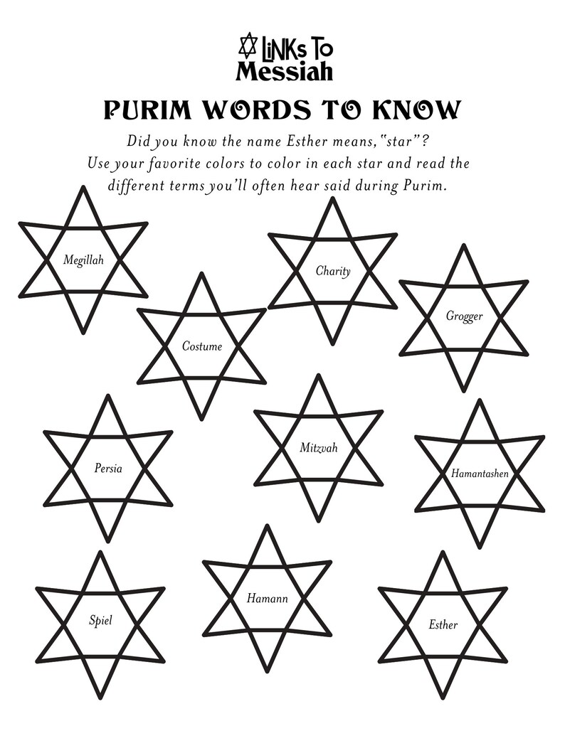 Purim Messianic Jewish Activity Downloads for Children, Christian Moms ...