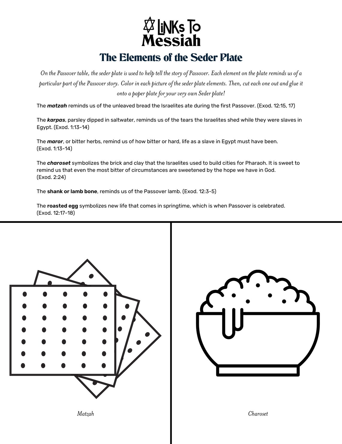 Messianic Passover Activities for Christian Children: Coloring Page ...