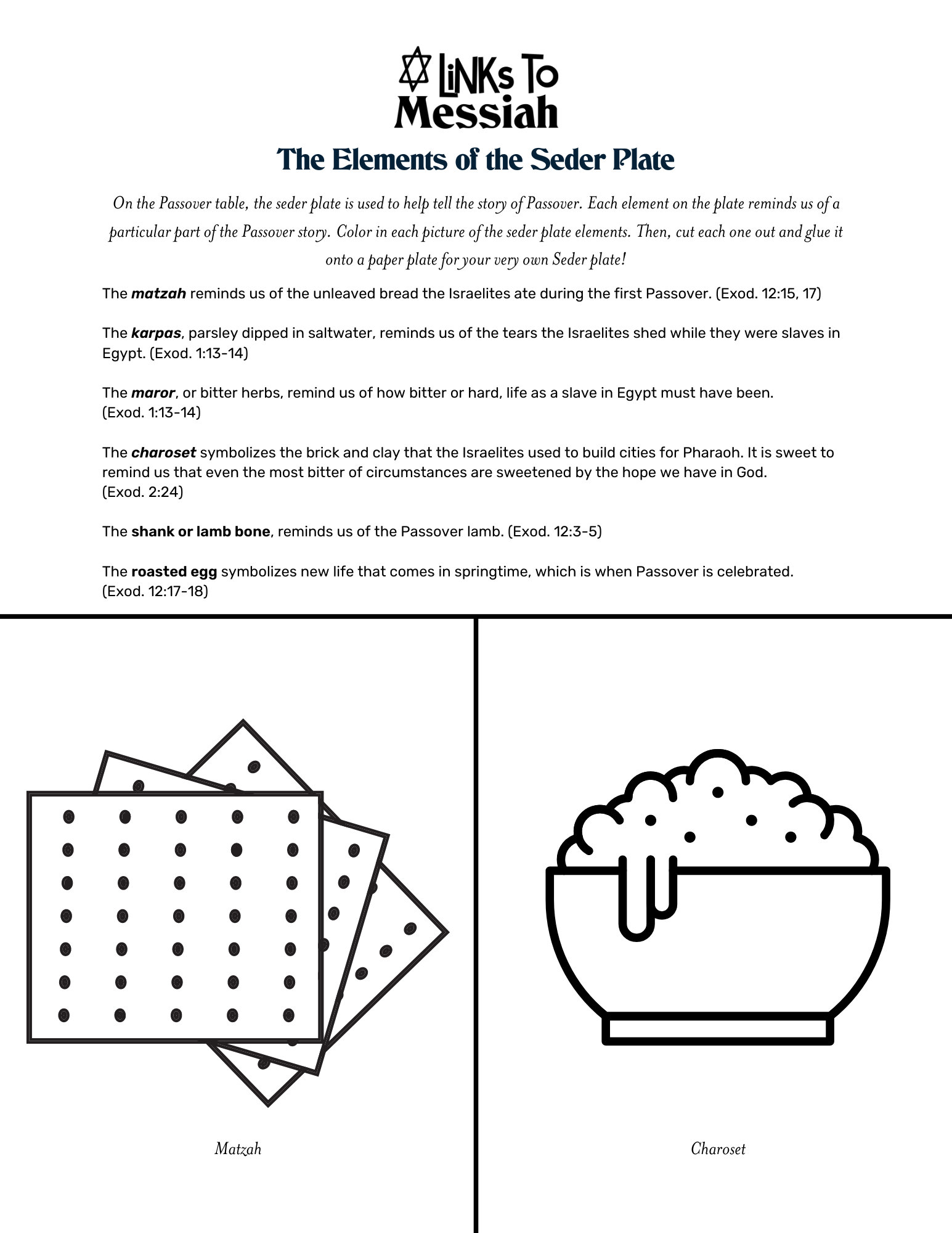 Messianic Passover Activities for Christian Children: Coloring Page ...