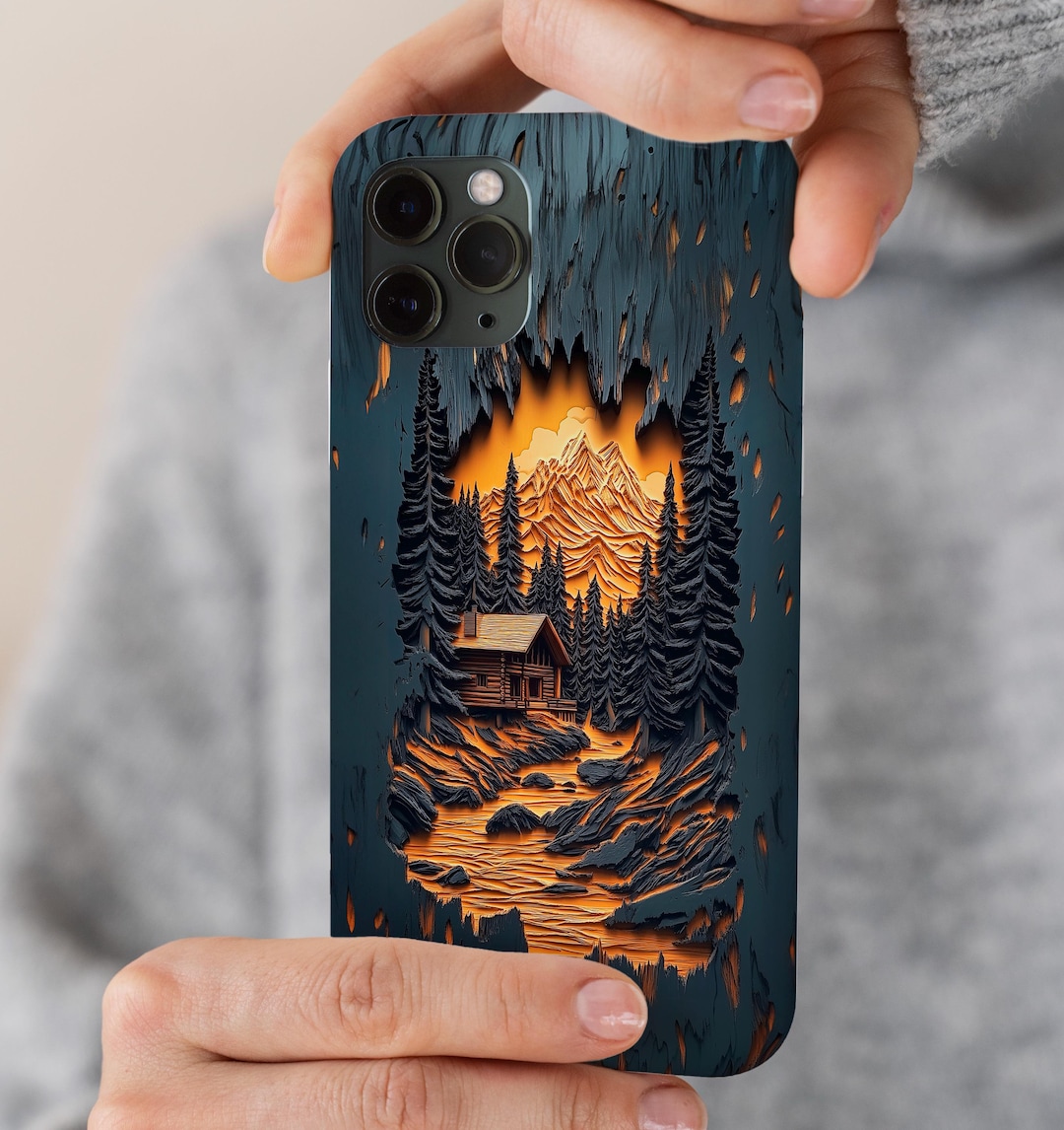 Mountain Cabin Phone Case: Rustic Forest Nature Protector - Etsy