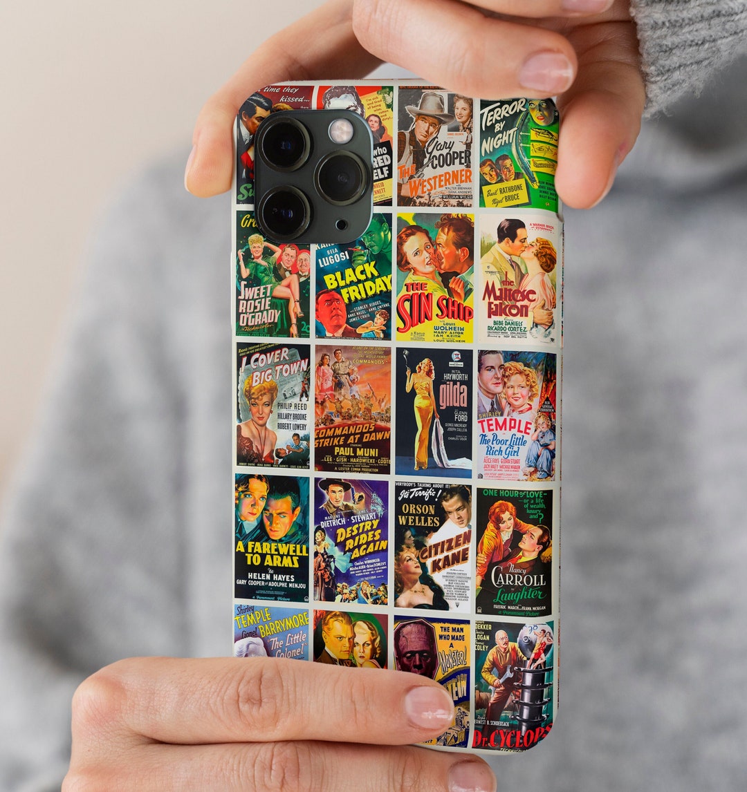 Vintage Movie Phone Case Collage Retro Hollywood Gift Idea Film Lover ...