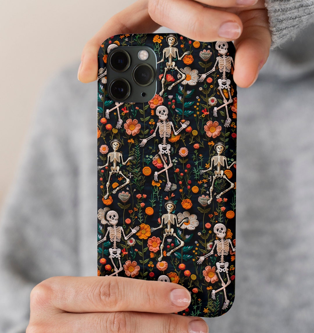 Skeleton Phone Case Dark Goth Vintage Academia Cottagecore Spooky Charm ...