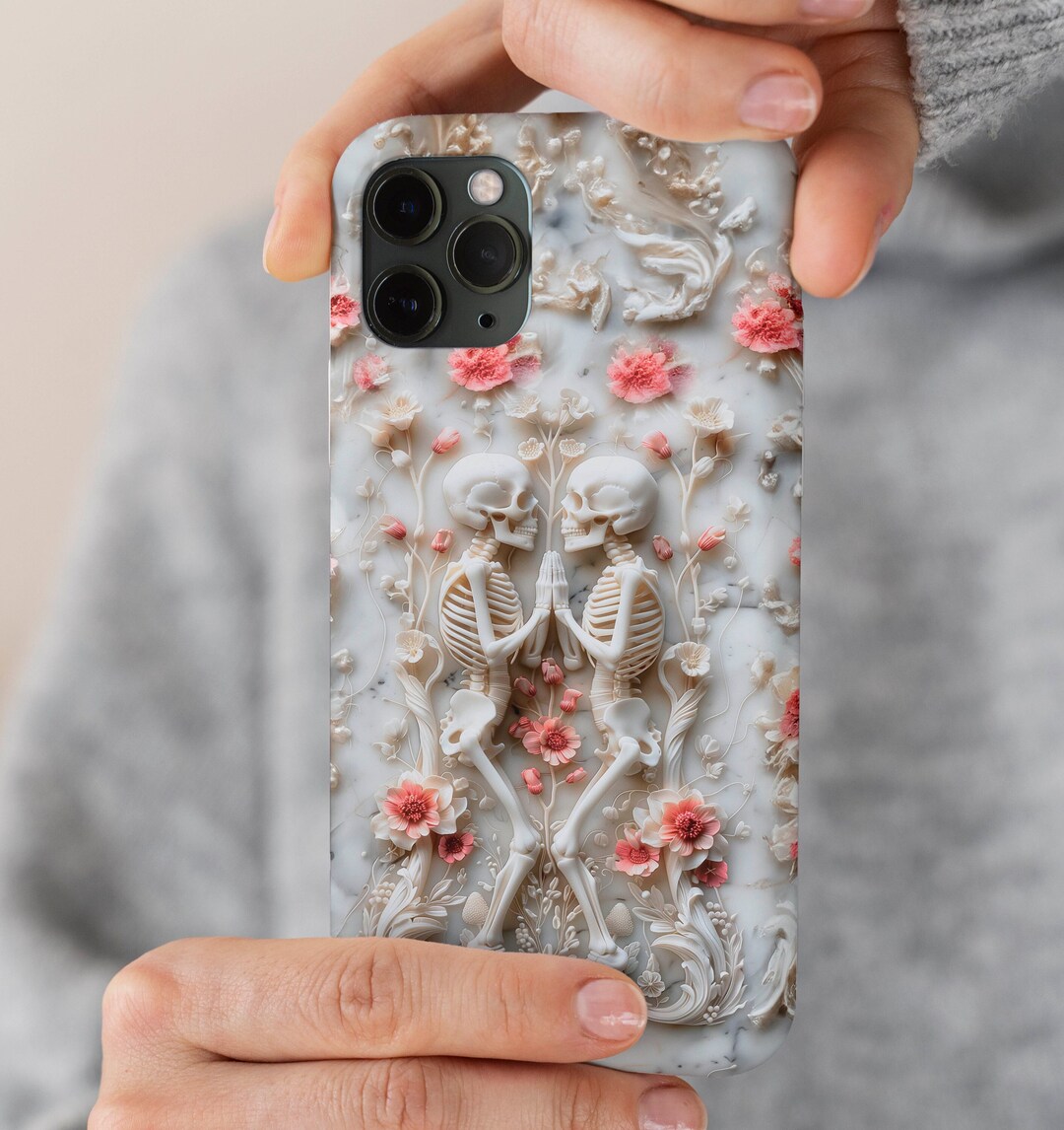 Vintage Goth Dancing Skeletons Phone Case Dark Academia Cottagecore ...