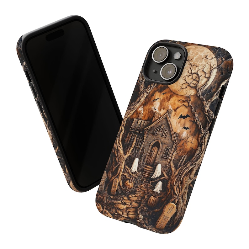 Haunted House Carved Phone Case: Goth Halloween iPhone & Galaxy - Etsy