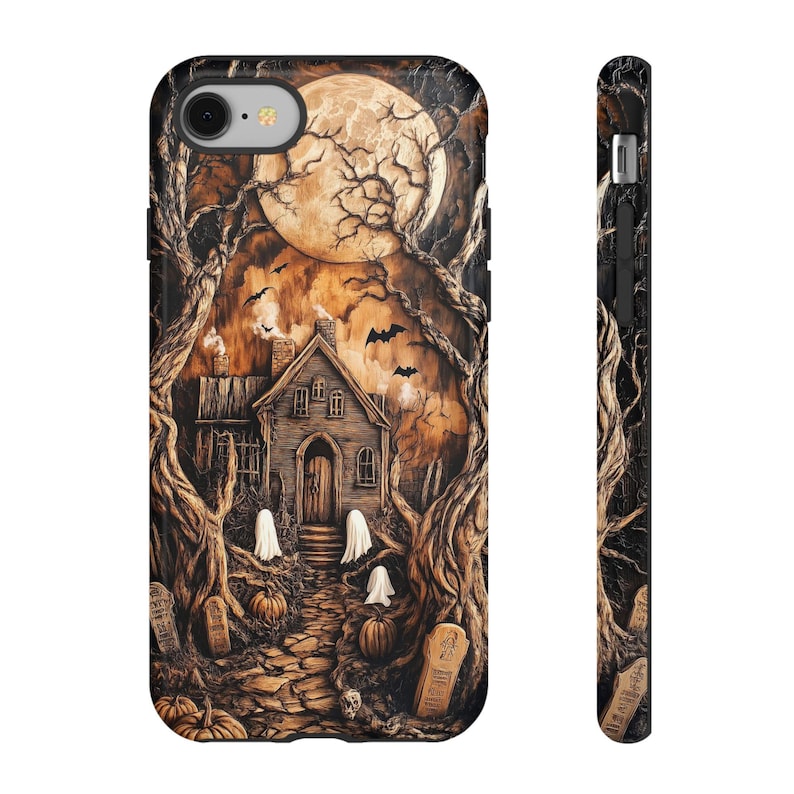 Haunted House Carved Phone Case: Goth Halloween iPhone & Galaxy - Etsy