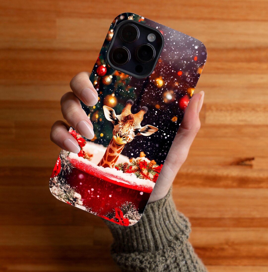 Christmas Giraffe Phone Case, Holiday Animal Lover Gift - Etsy