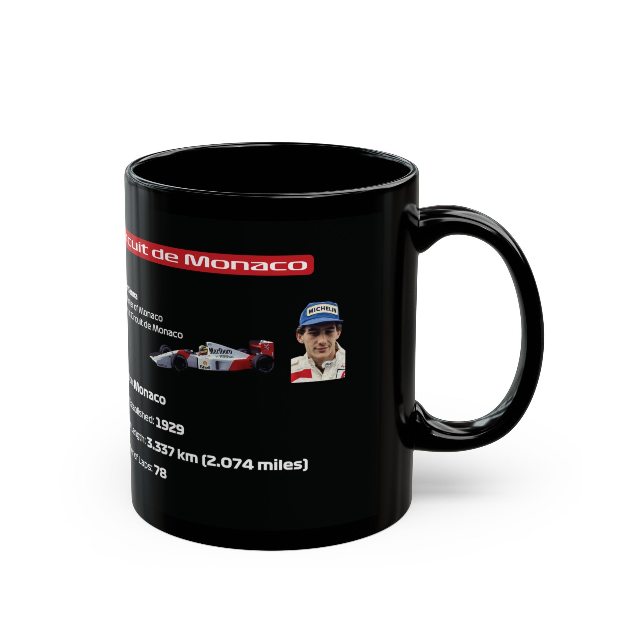 Monaco Grand Prix F1 Mug: Ayrton Senna, Car Racing Gift - Etsy