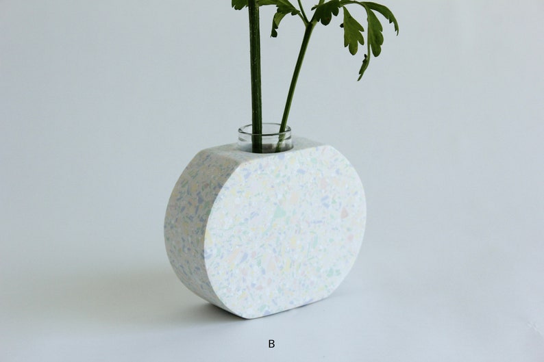 Jesmonite Vase terrazzo pastel White - Etsy