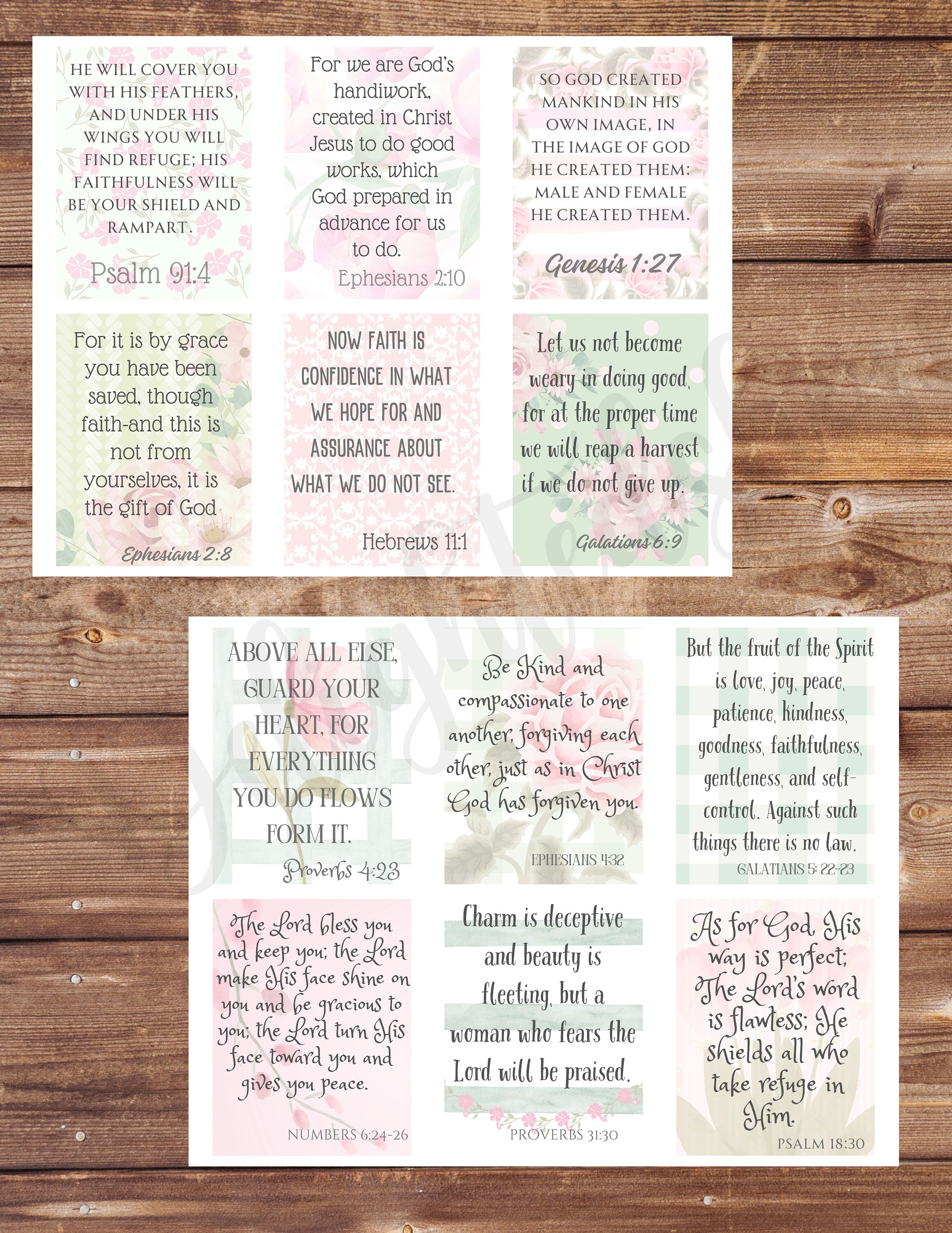 Scripture Cards, Faith Labels, Junk Journals, Bible Journaling Labels ...