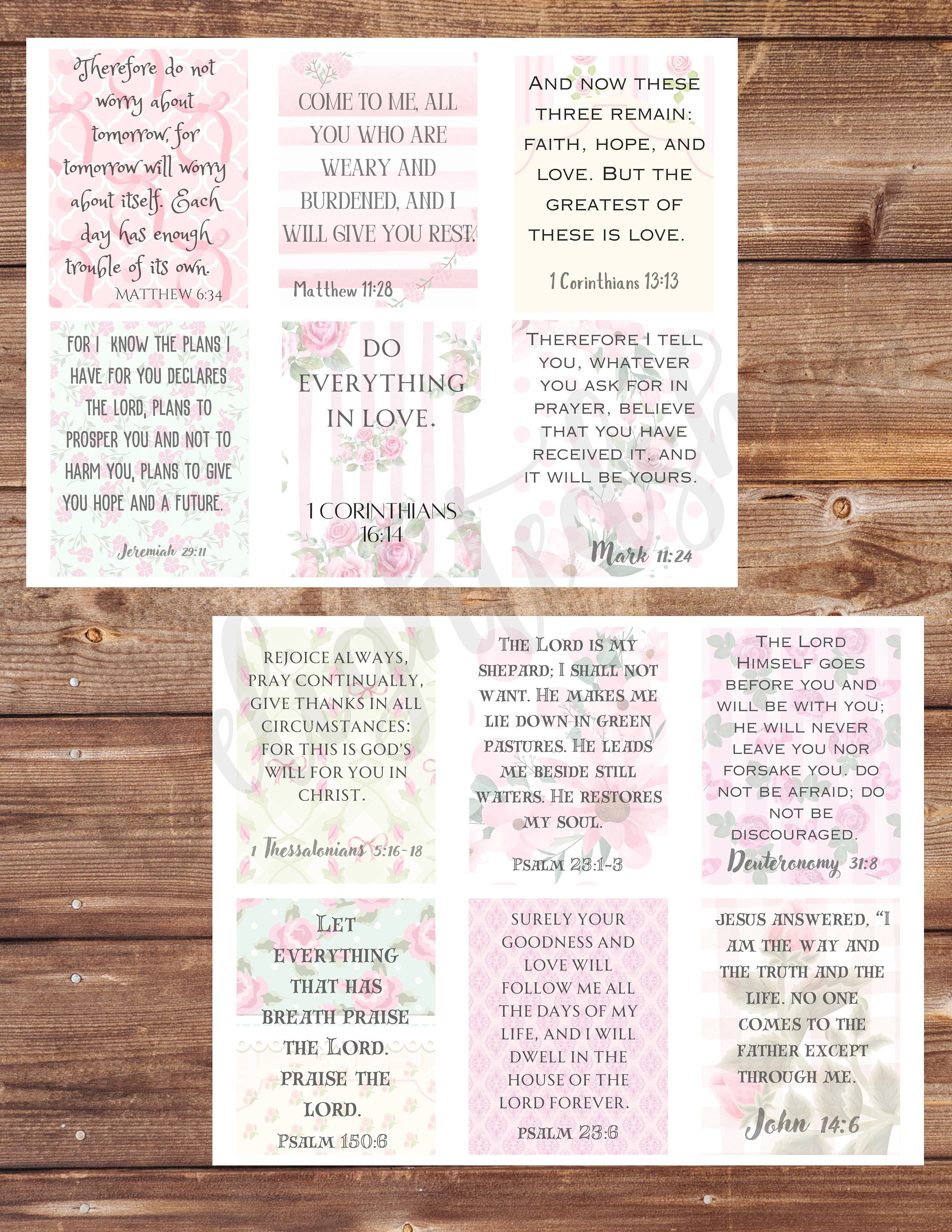 Scripture Cards, Faith Labels, Junk Journals, Bible Journaling Labels ...