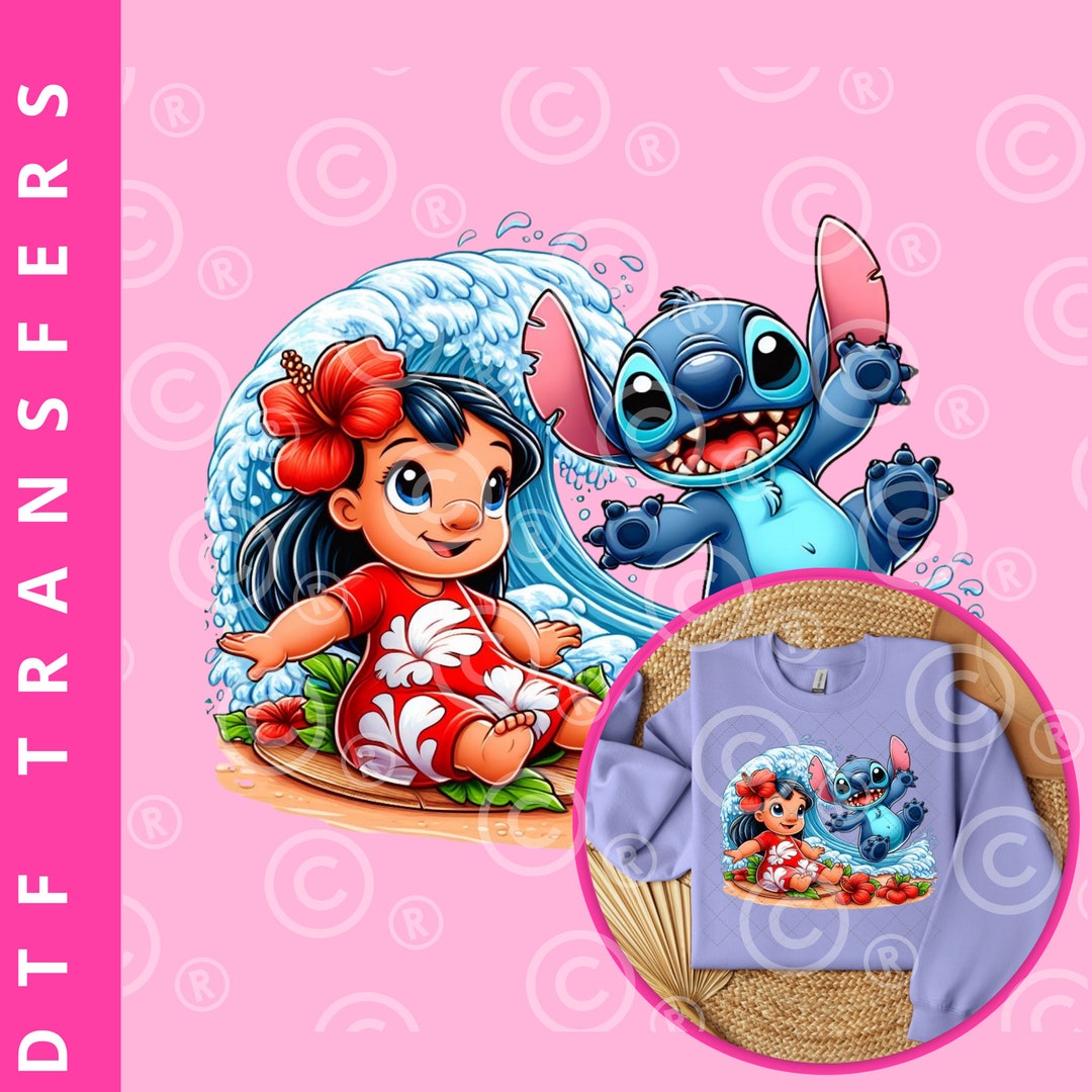 Lilo & Stitch DTF Print Adult Size Ready to Press DTF High Quality DTF ...