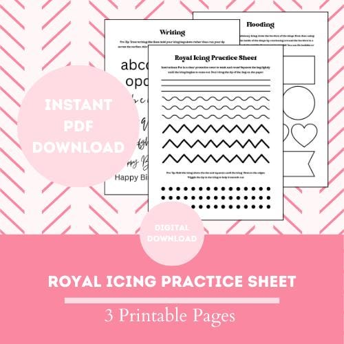 Royal Icing Practice Sheets PDF | Printable Cookie Decorating Templates ...