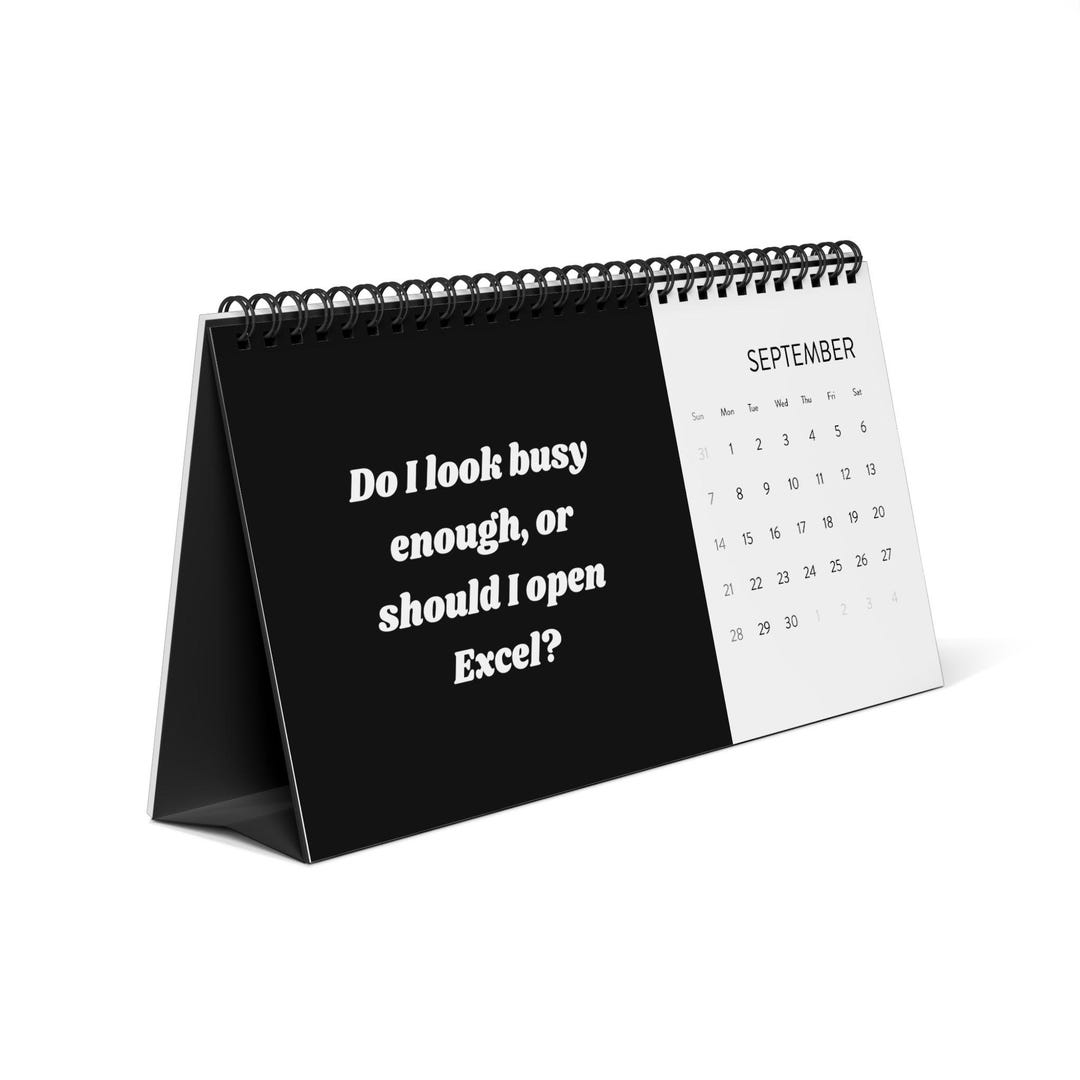 Desk Calendar, Sarcastic Office 2025 Grid, Funny Employee Gift, Work ...